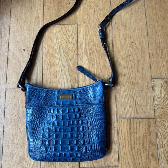 Brahmin | Bags | Brahmin Blue Leather Crossbody Bag | Poshmark
